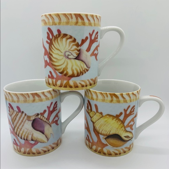 Andrea By Sadek | Kitchen | Andrea By Sadek Collecting Sea Shells Mug Trio | Poshmark